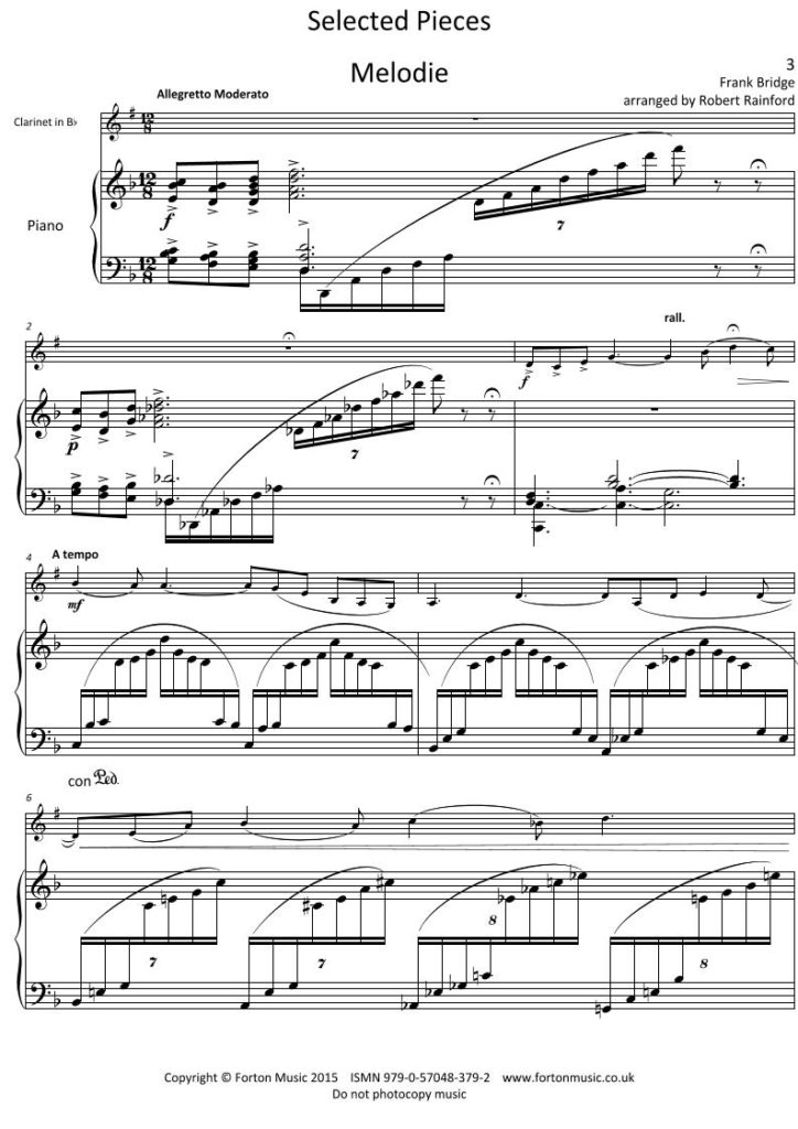 Selected Pieces by Frank Bridge - Forton Music